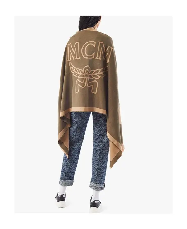Mcm Logo Pattern Wool Scarf