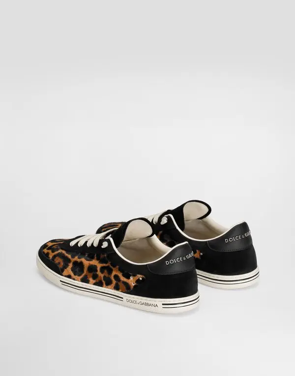 Dolce & Gabbana Saint Tropez Light Sneakers With Leopard Print - Black