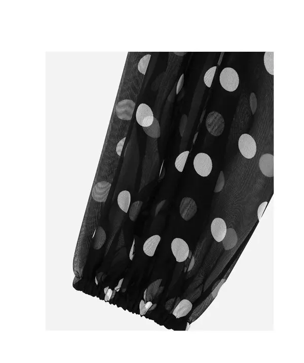 Dolce & Gabbana Polka Dot Pussy Bow Blouse - Black