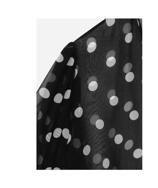 Dolce & Gabbana Polka Dot Pussy Bow Blouse - Black
