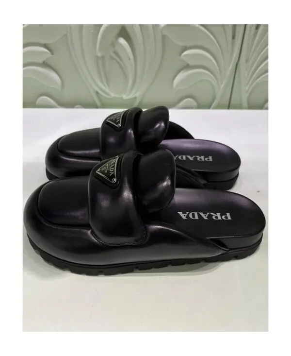 Prada Soft Padded Nappa Leather Sabots