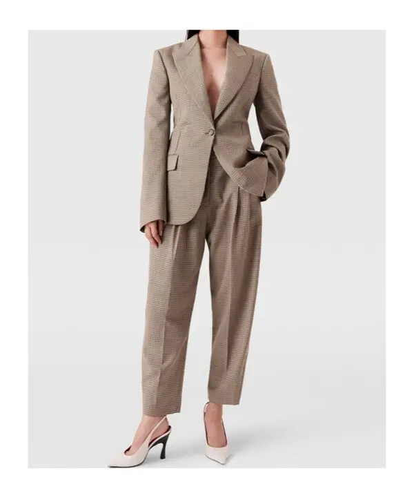 Stella McCartney Checked Single-breasted Blazer - Brown