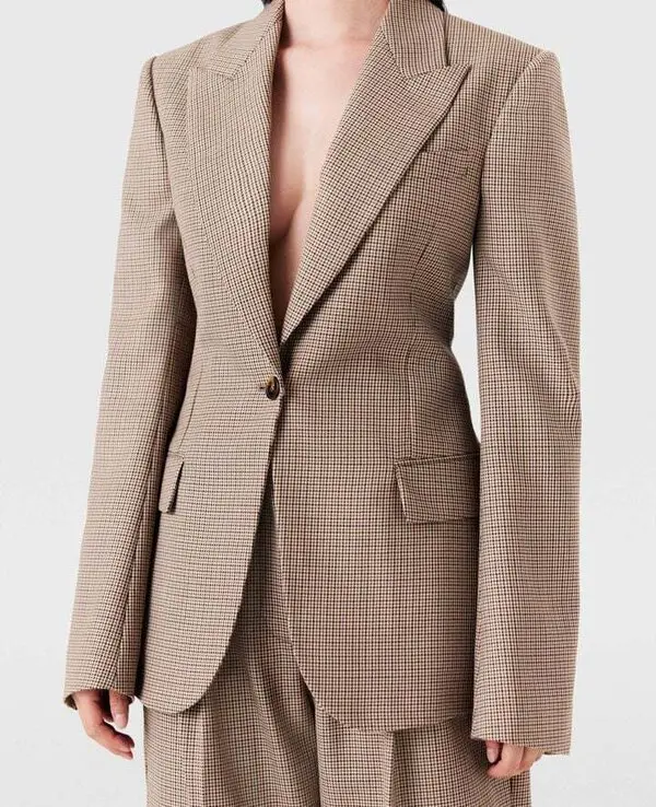 Stella McCartney Checked Single-breasted Blazer - Brown