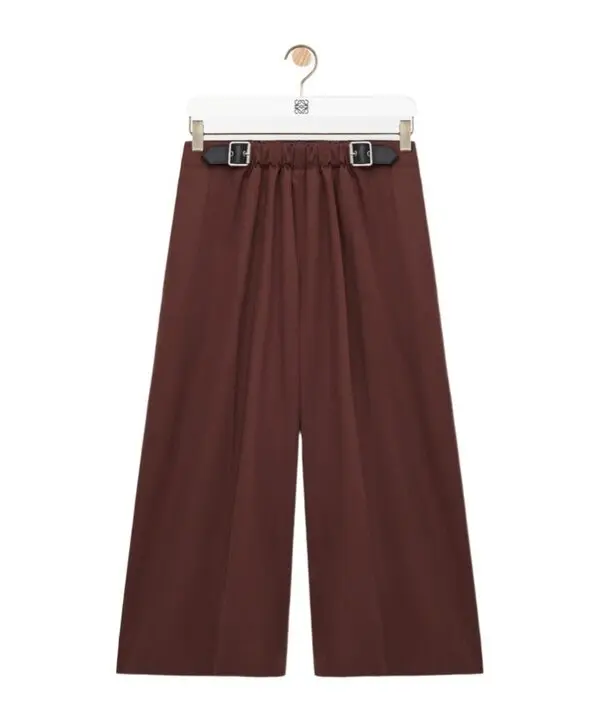 Loewe Cropped Belted Trousers - Coffee