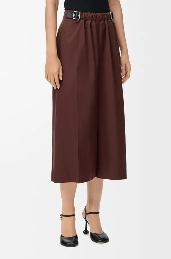 Loewe Cropped Belted Trousers - Coffee