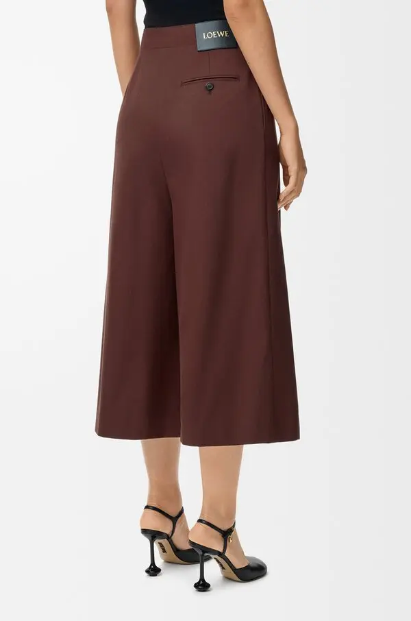 Loewe Cropped Belted Trousers - Coffee