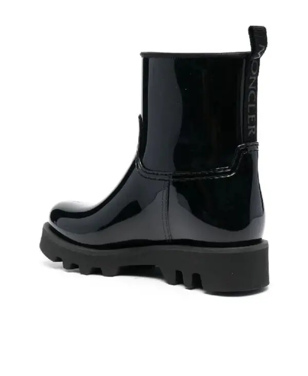 Moncler Logo Patch Round Toe Rain Boots