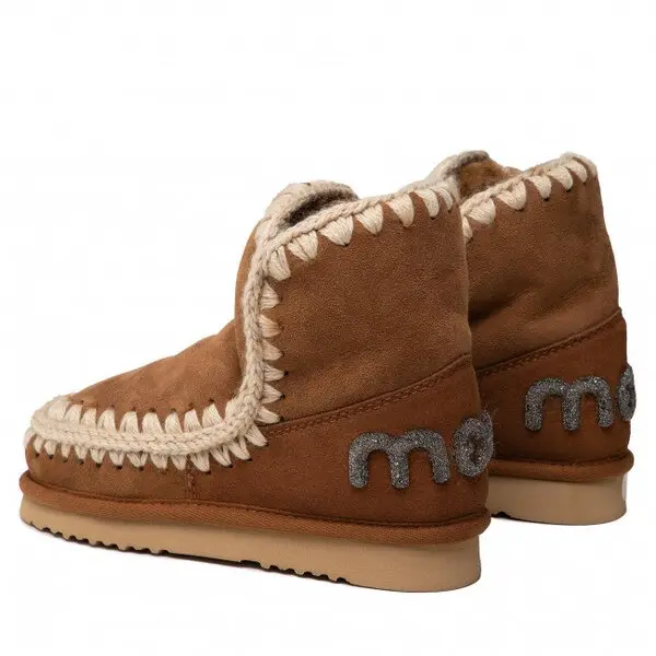 Mou Mouk Eskimo 18 Glitter Logo Slip-on Ankle Boots - Brown