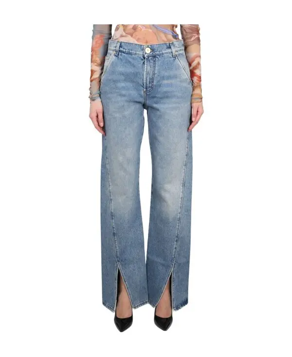 Balmain Front Slit Bootcut Jeans