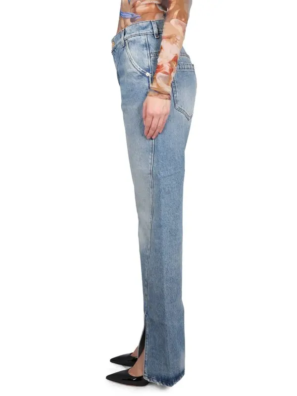 Balmain Front Slit Bootcut Jeans