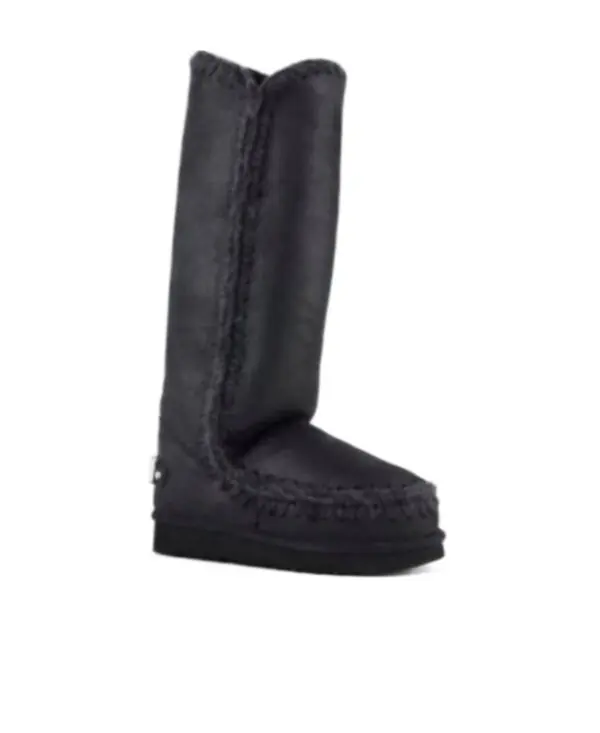 Mou Glitter Logo Eskimo Boots - Black