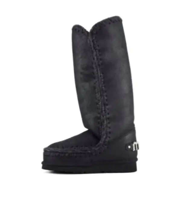 Mou Glitter Logo Eskimo Boots - Black