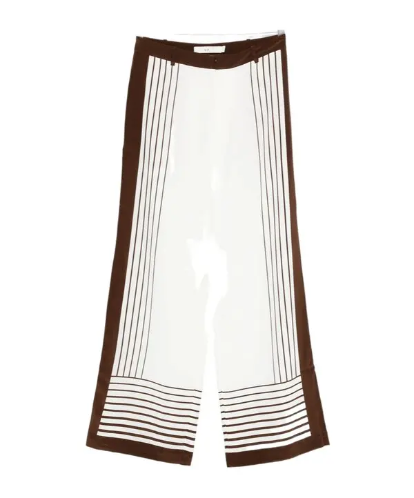 SIR. Striped Wide Leg Pants With Belt Loops - No