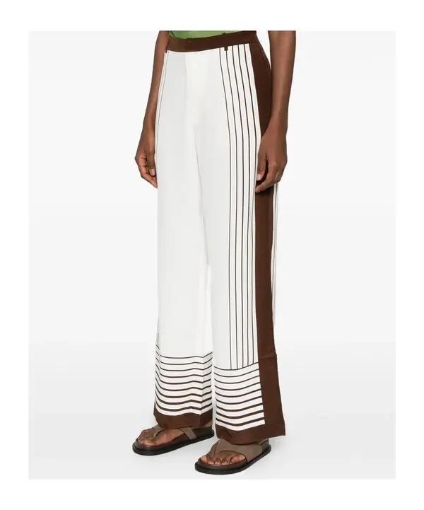 SIR. Striped Wide Leg Pants With Belt Loops - No