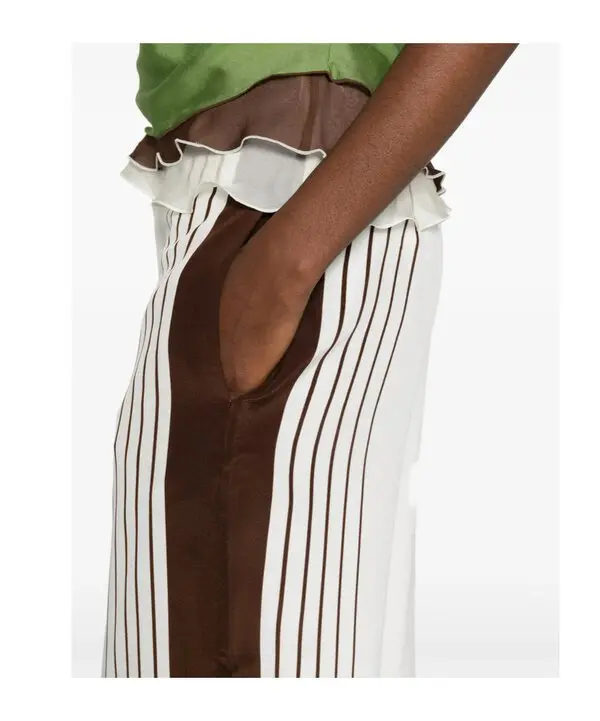 SIR. Striped Wide Leg Pants With Belt Loops - No