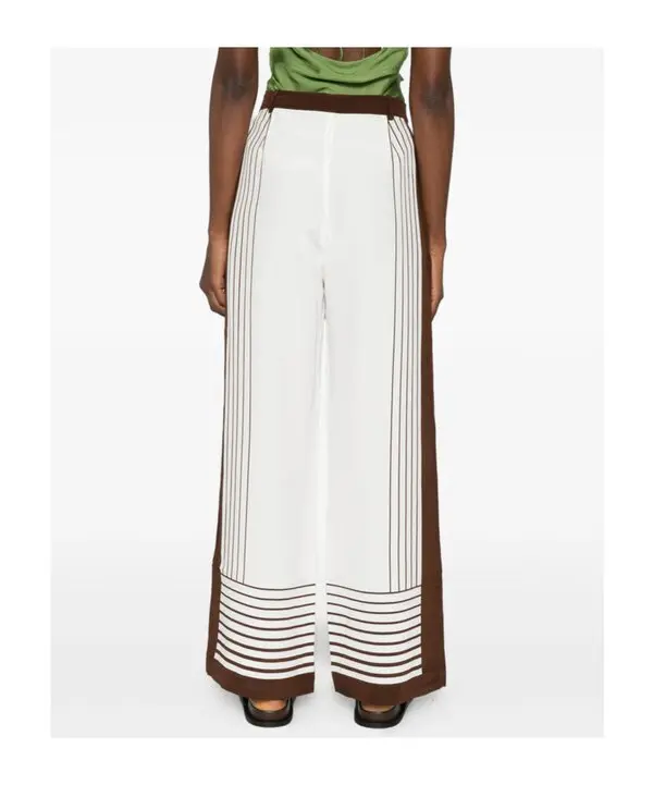 SIR. Striped Wide Leg Pants With Belt Loops