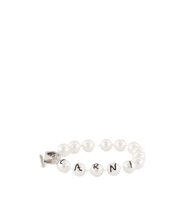Marni Logo Embellished Bracelet - White