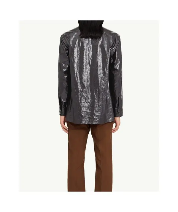 MAISON MARGIELA Shiny Coated Shirt - Brown