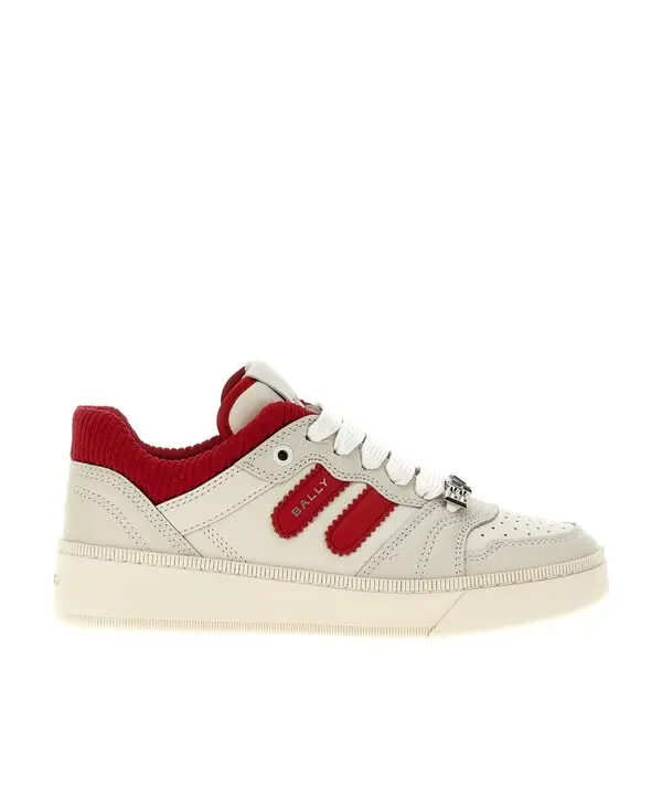 Bally Round Toe Lace-up Sneakers With Contrast Stitching - Nude