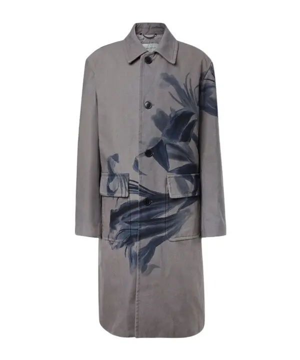 Dries Van Noten Elbow Shaped Loose Fit Coat - Grey