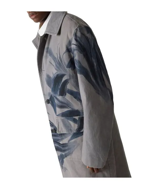 Dries Van Noten Elbow Shaped Loose Fit Coat - Grey