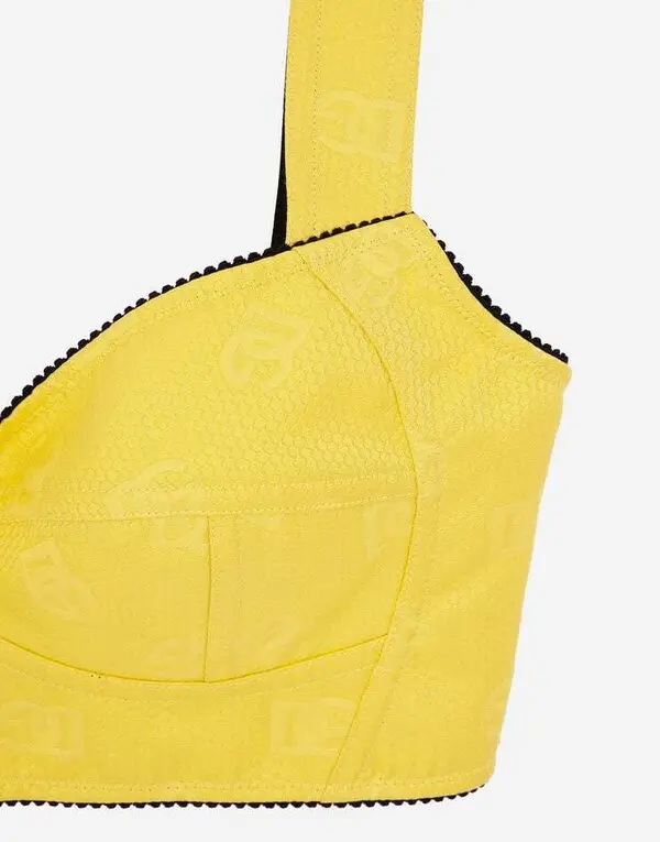 Dolce & Gabbana All-over Dg Logo Jacquard Corset Top