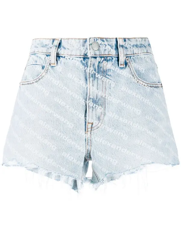 Alexander Wang High-waisted Denim Shorts - Blue