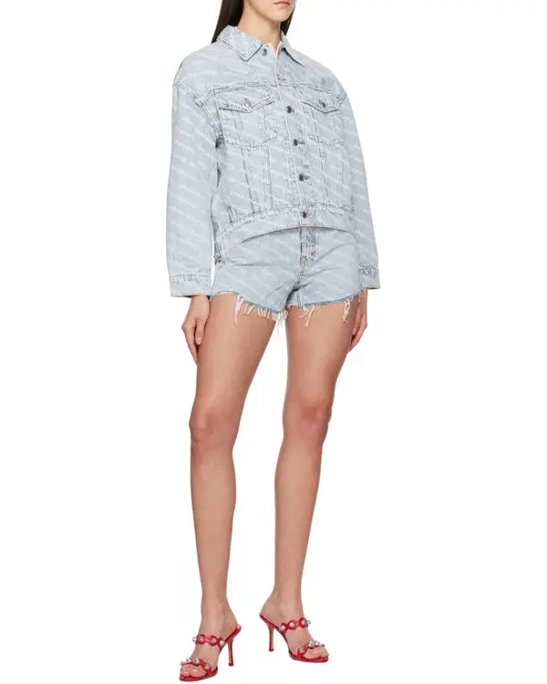 Alexander Wang High-waisted Denim Shorts - Blue