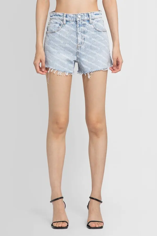Alexander Wang High-waisted Denim Shorts - Blue