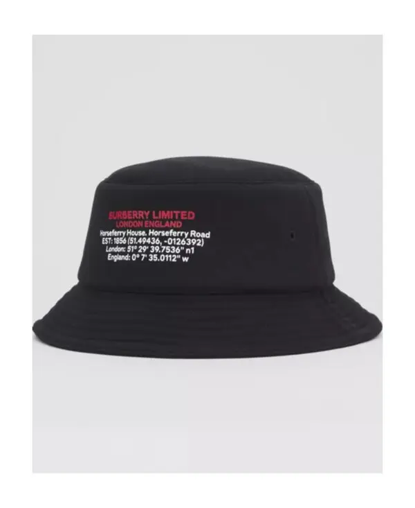 Burberry Location Print Cotton Bucket Hat
