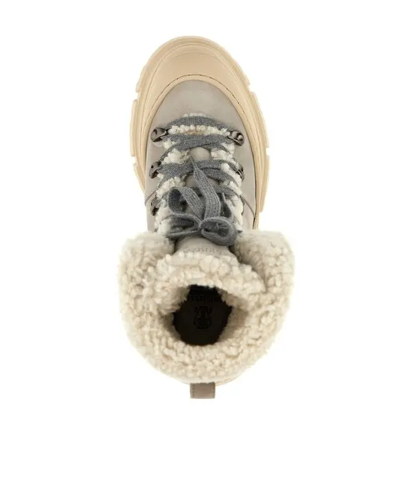 Brunello Cucinelli Shearling Lace-up Boots