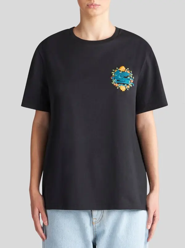 Etro Pegaso Embroidered Crewneck T-shirt