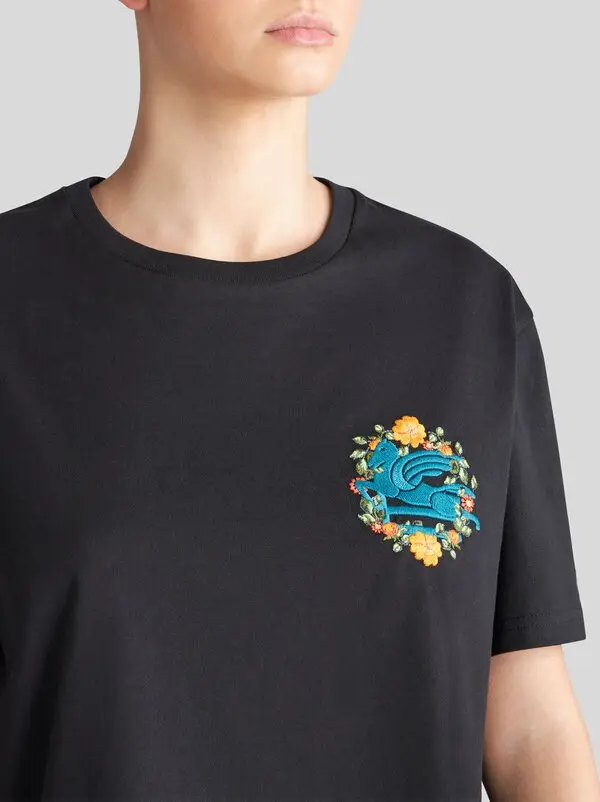 Etro Pegaso Embroidered Crewneck T-shirt