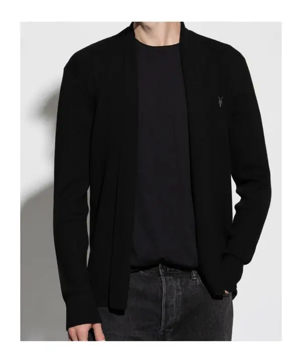 ALLSAINTS Minimalist Open Knit Cardigan With Logo Detail
