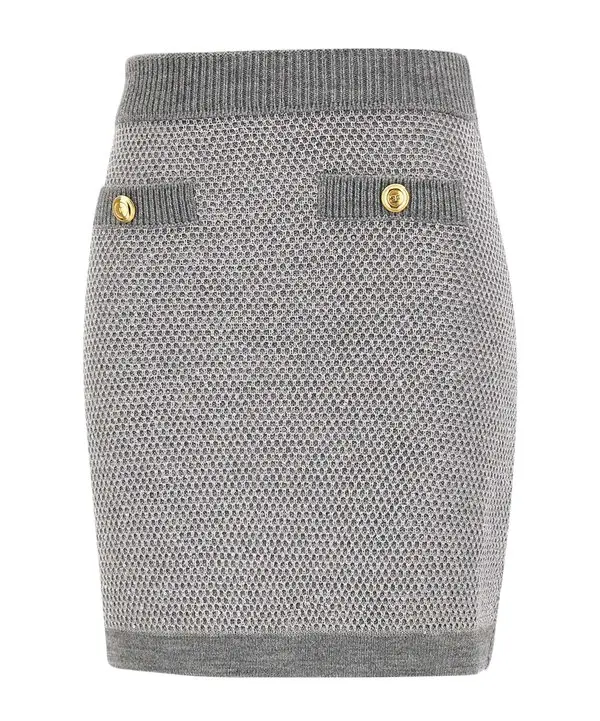 Elisabetta Franchi Sequined Knit Skirt - Gray