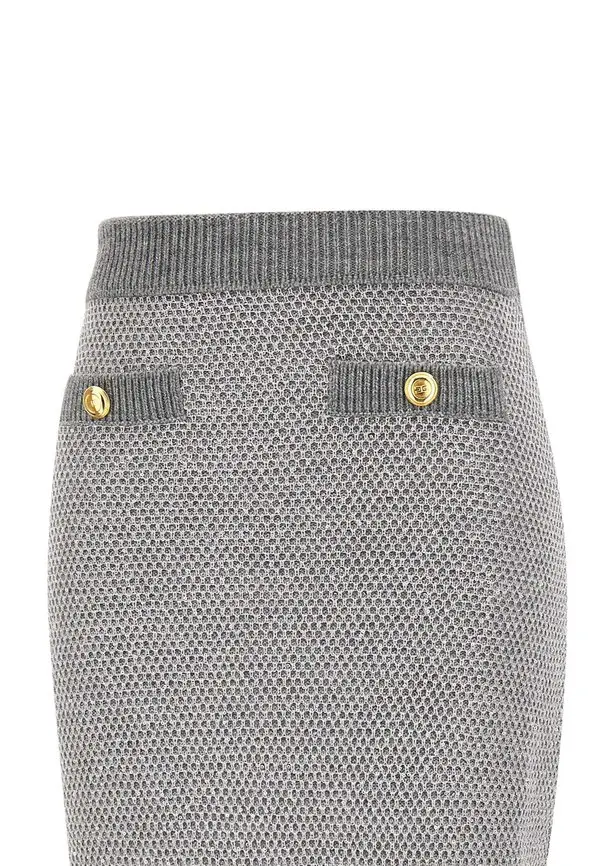 Elisabetta Franchi Sequined Knit Skirt - Gray