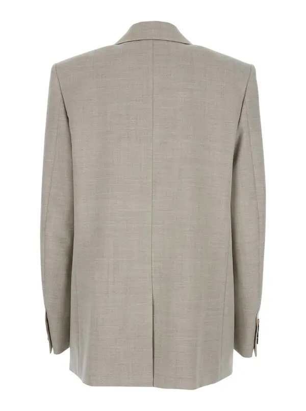 Saint Laurent Double-breasted Wool Blazer - Nude