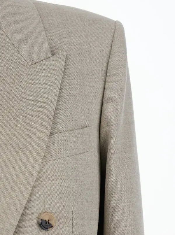 Saint Laurent Double-breasted Wool Blazer - Nude
