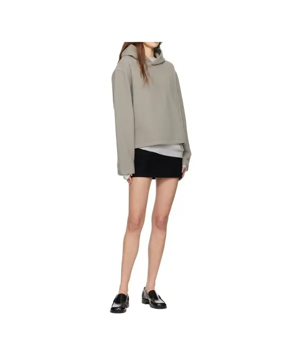 RIER Wool Long-sleeved Cropped Hoodie