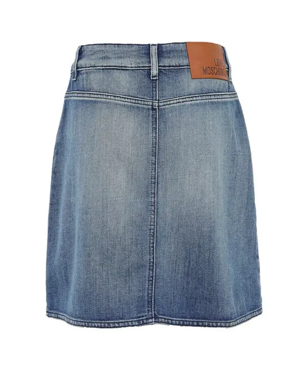 Moschino Denim Skirt With Double Pocket Design