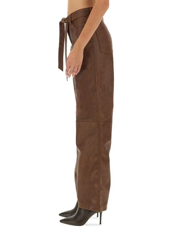 Baum Und Pferdgarten Wide Leg Trousers With Belt Loops And Pockets - Brown