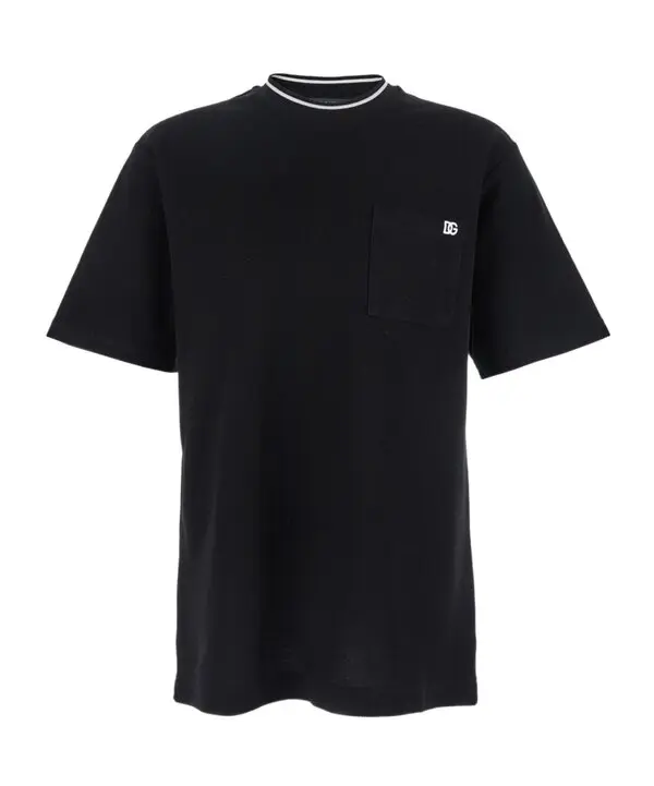 Dolce & Gabbana Dolce Gabbana Logo Embroidered Short-sleeved T-shirt - Black