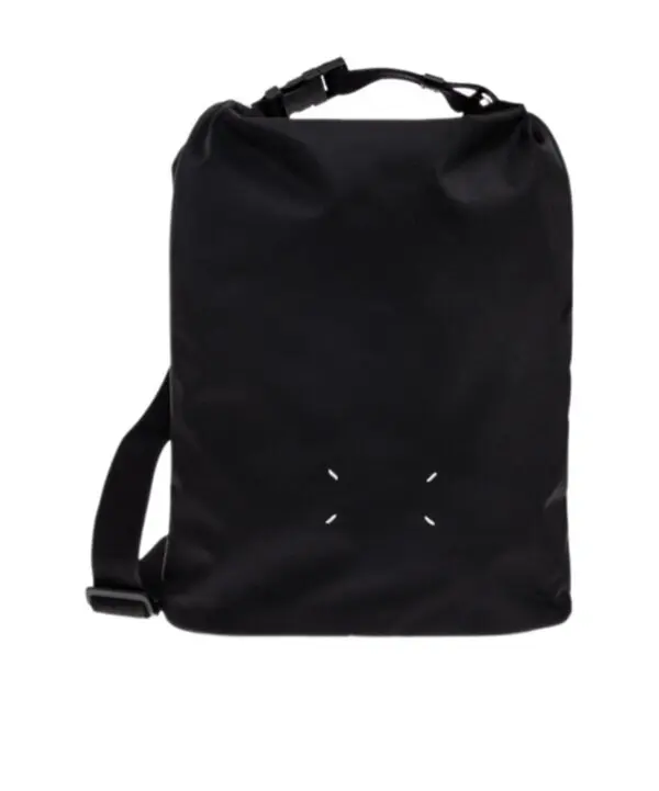 MAISON MARGIELA Logo Detailed Roll-up Backpack - Black