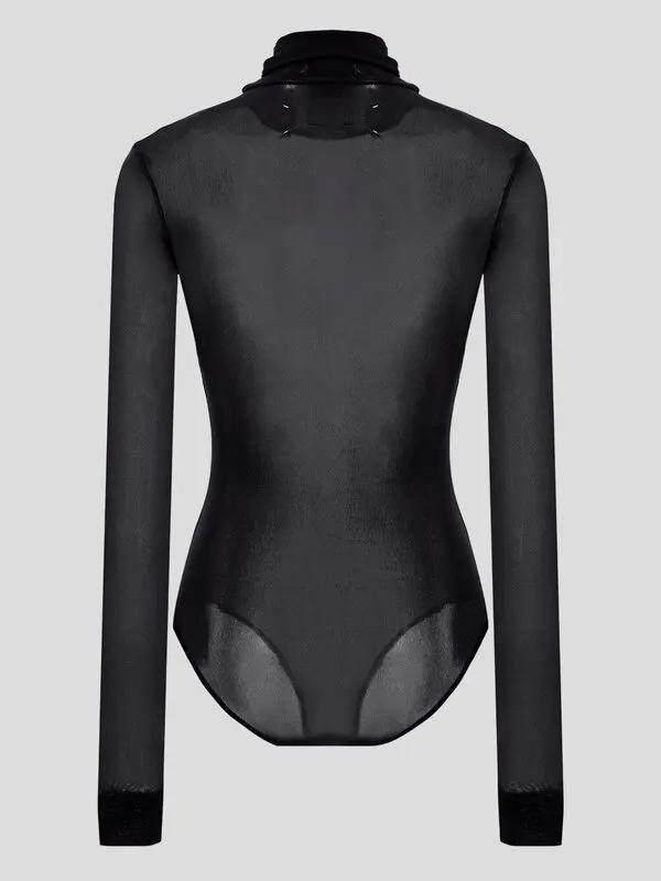 MAISON MARGIELA High Neck Sheer Bodysuit