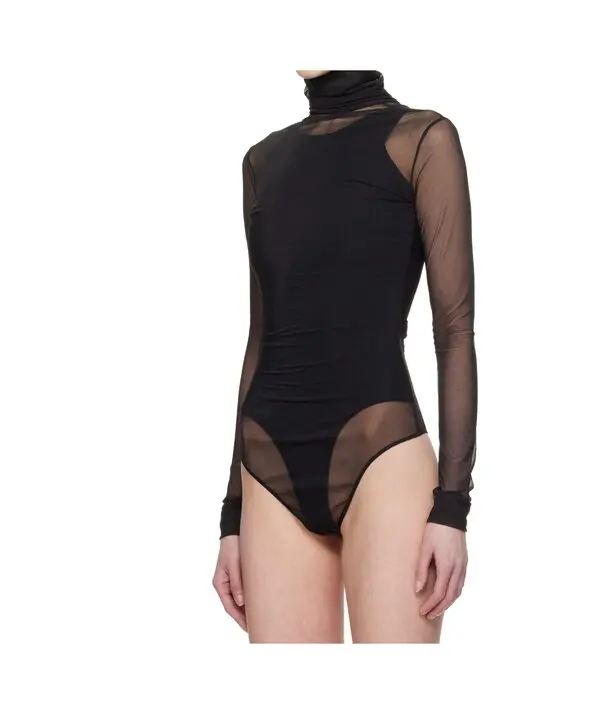 MAISON MARGIELA High Neck Sheer Bodysuit