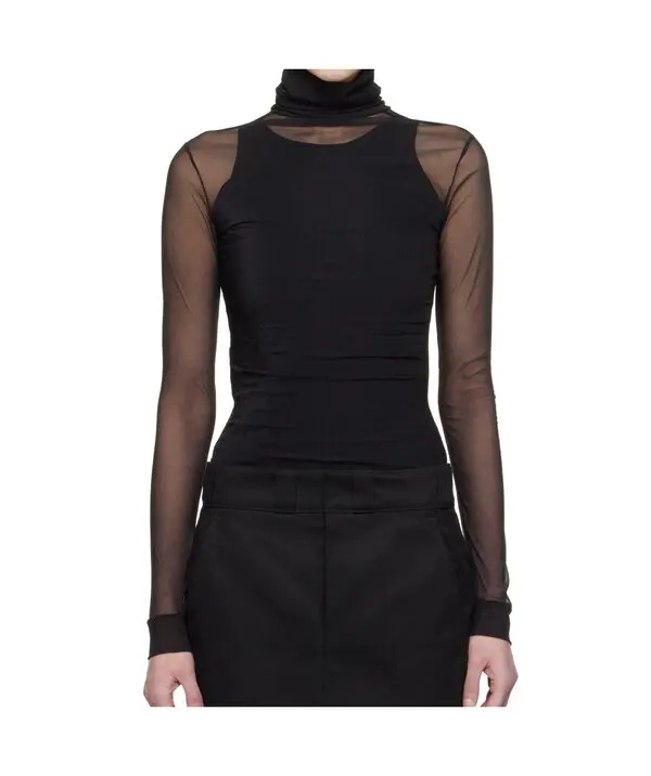 MAISON MARGIELA High Neck Sheer Bodysuit