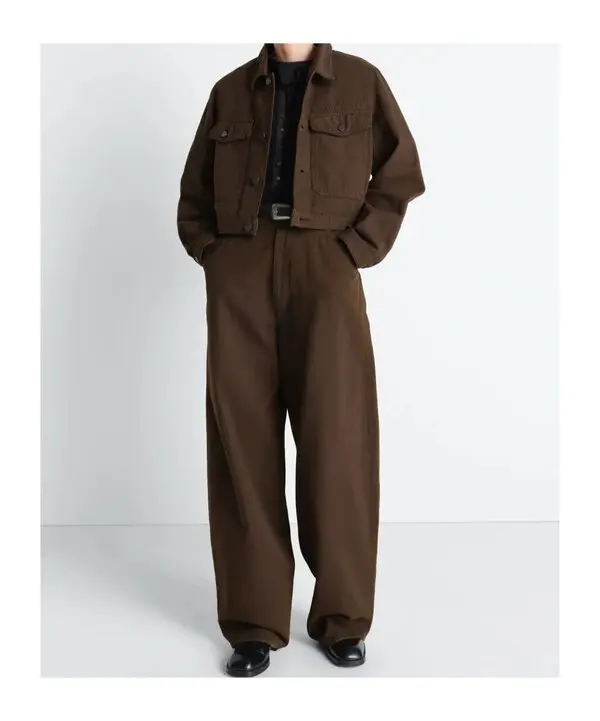 LEMAIRE Cropped Twill Blouson Jacket - Cocoa