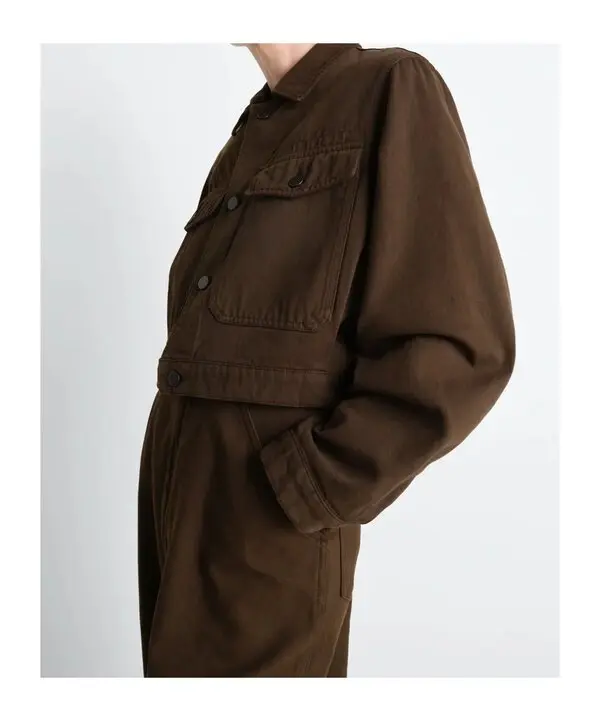 LEMAIRE Cropped Twill Blouson Jacket - Cocoa