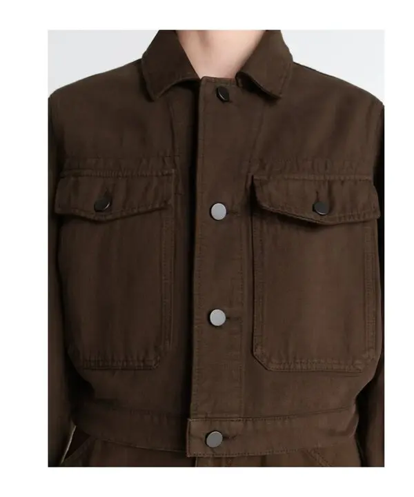 LEMAIRE Cropped Twill Blouson Jacket - Cocoa