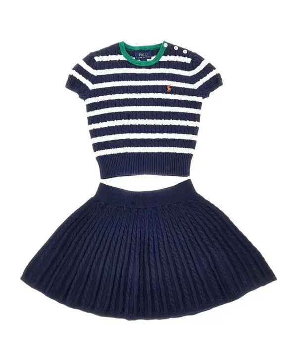 Ralph Lauren Knitted Sweater And Skirt Set